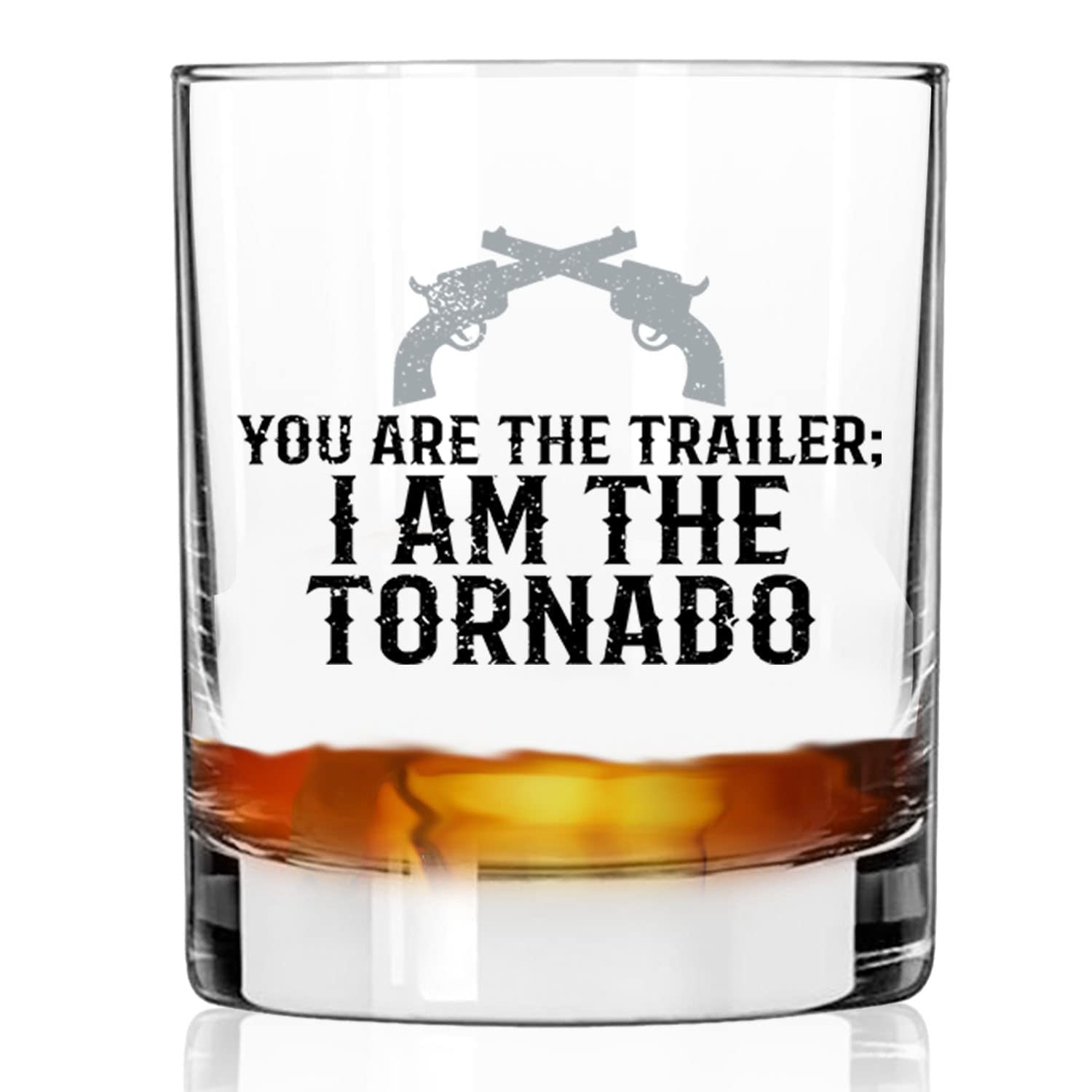 Toasted Tales I Am the Tornado | Old Fashioned Whiskey Glass Tumbler 11 oz. | Rocks Barware For Scotch, Bourbon, Liquor and Cocktail Drinks | Quality Chip Resistant Home Bar Whiskey Gift