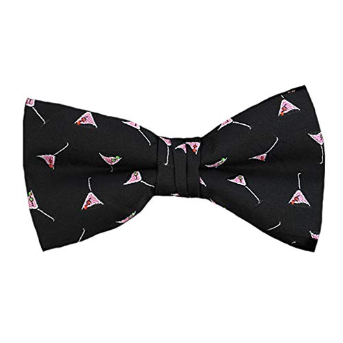 Parquet Mens Novelty Bow Tie 100% Polyester Pre-Tied & Adjustable - Coacktail Glass