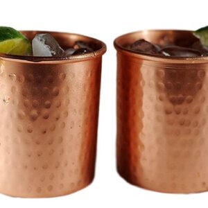 Alchemade 100% Pure Hammered Copper Mug Set - Set of 2 14 Oz Cups For Moscow Mules, Cocktails, Or Your Favorite Beverage - Keeps Drinks Colder, Longer