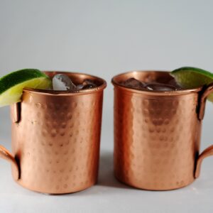 Alchemade 100% Pure Hammered Copper Mug Set - Set of 2 14 Oz Cups For Moscow Mules, Cocktails, Or Your Favorite Beverage - Keeps Drinks Colder, Longer