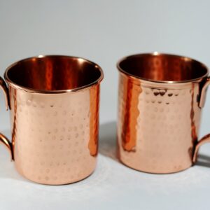 Alchemade 100% Pure Hammered Copper Mug Set - Set of 2 14 Oz Cups For Moscow Mules, Cocktails, Or Your Favorite Beverage - Keeps Drinks Colder, Longer