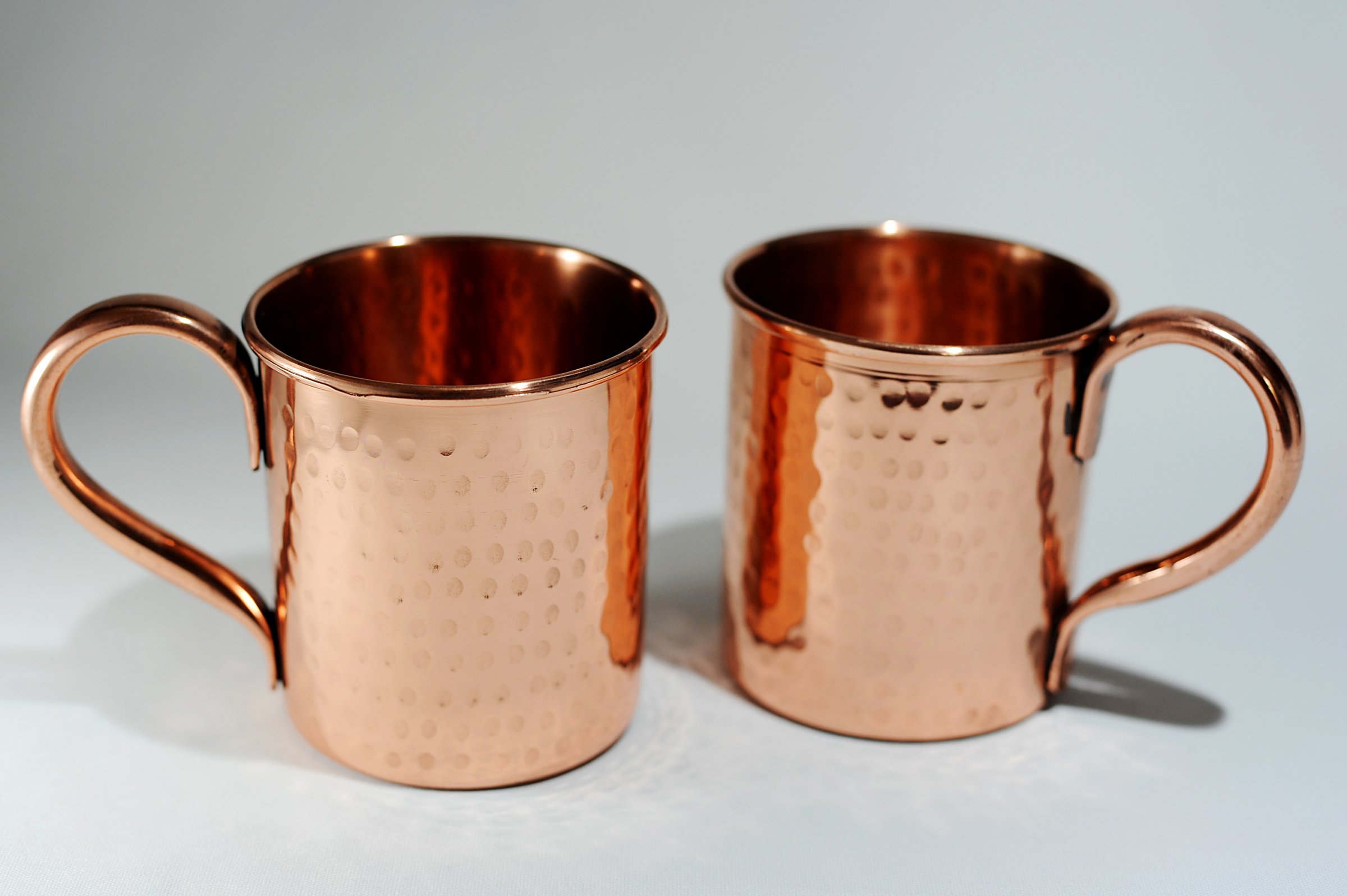 Alchemade 100% Pure Hammered Copper Mug Set - Set of 2 14 Oz Cups For Moscow Mules, Cocktails, Or Your Favorite Beverage - Keeps Drinks Colder, Longer