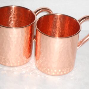 Alchemade 100% Pure Hammered Copper Mug Set - Set of 2 14 Oz Cups For Moscow Mules, Cocktails, Or Your Favorite Beverage - Keeps Drinks Colder, Longer