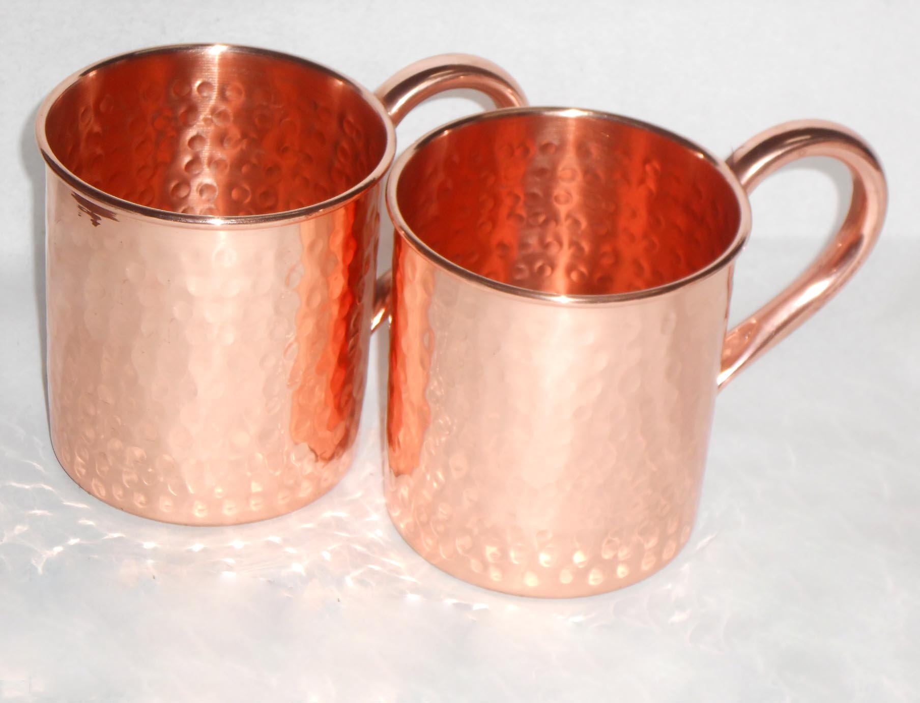 Alchemade 100% Pure Hammered Copper Mug Set - Set of 2 14 Oz Cups For Moscow Mules, Cocktails, Or Your Favorite Beverage - Keeps Drinks Colder, Longer