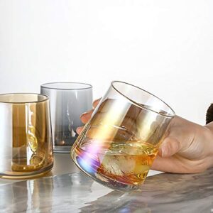 ALENXYA 4-piece Whiskey Glass, Nordic Crystal Glass,Cocktail Glass,Vintage Scotch Glass,Juice Glass Coffee Cup,Tea cup,8.11Oz