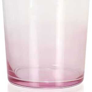 Red Co. Set of 6 Clear 11.75 Oz Rocks Lowball Glasses with Fading Multicolor Bases