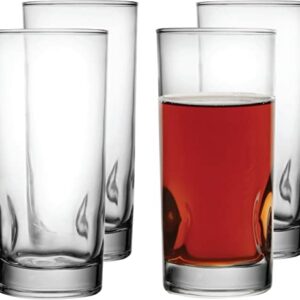 Circleware Simply Everyday, Bentley Set of 4 Heavy Base Highball Drinking Glasses, Beverage Kitchen Glassware for Water, Juice, Ice Tea, Beer, Wine & Bar Liquor Dining Decor Gifts, 15.75oz, Clear