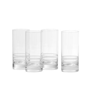 crafthouse by fortessa professional barware by charles joly, etched schott zwiesel tritan 16.2 oz iced beverage, longdrink, collins barware/cocktail glass, set of 4