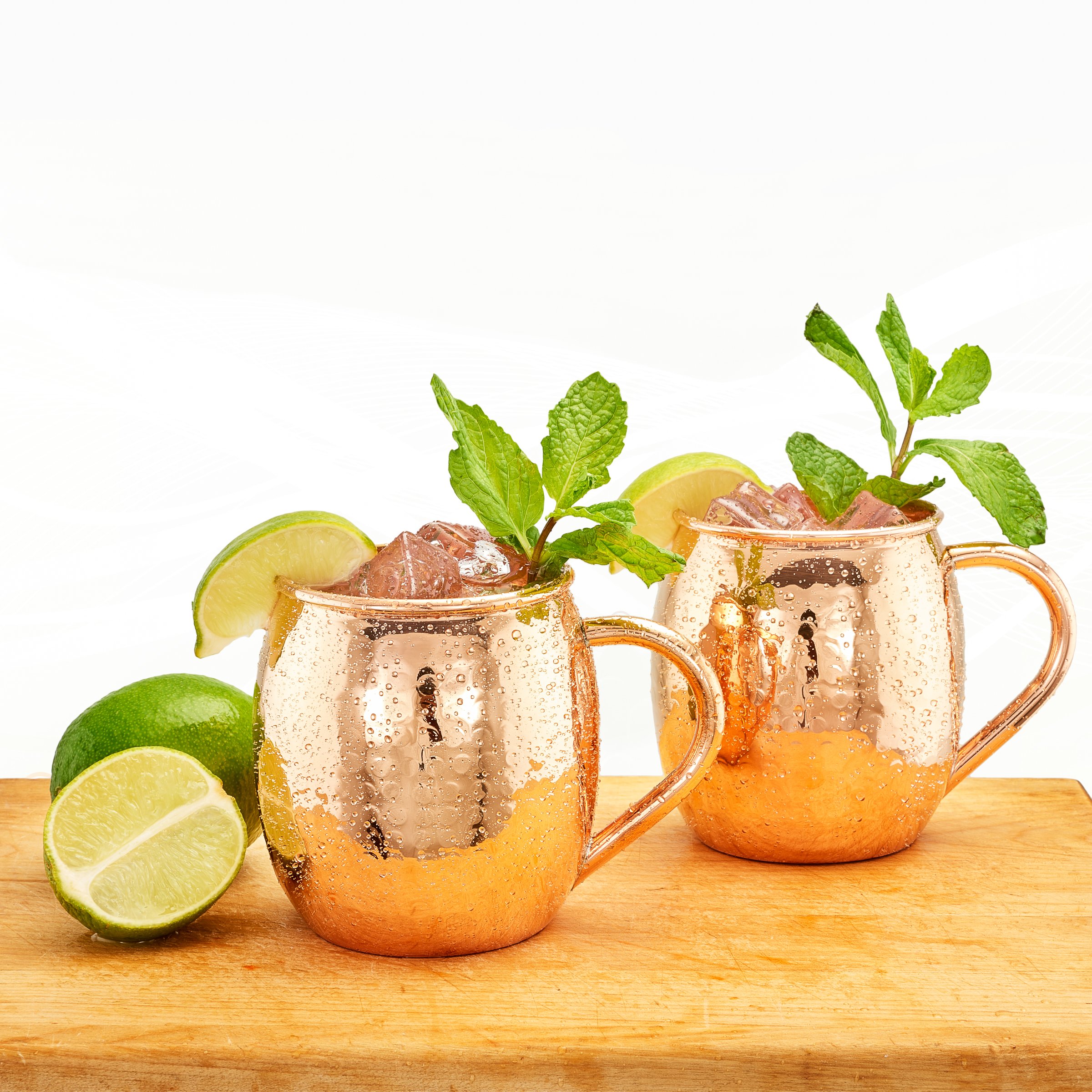 Hammered Solid Copper Moscow Mule Mug, 16 Oz., Set of 2