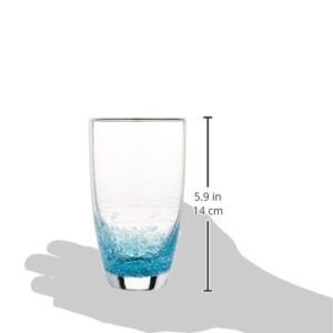 Abbott Collection Fish Cut Glass High Ball, Blue