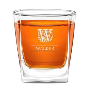 Maverton Whiskey glass set for man - Personalized Tumblers for whiskey - Drinking glass cups - Set of 6 glasses for him - Customized whisky gift for Birthday - Glassware - MONOGRAM