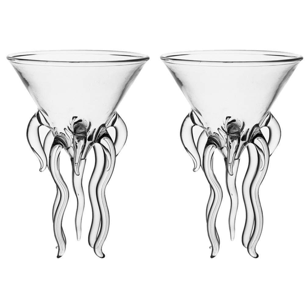 Cabilock Cocktail Drinking Cup 2pcs glass mug octopus cocktail glasses martini glasses glass goblet for aperitif bar pub martini highball glasses glasses disposable champagne glasses Glass Cups