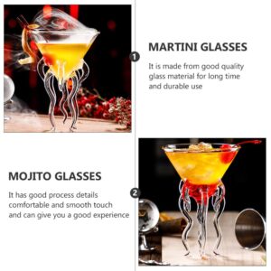 Cabilock Cocktail Drinking Cup 2pcs glass mug octopus cocktail glasses martini glasses glass goblet for aperitif bar pub martini highball glasses glasses disposable champagne glasses Glass Cups