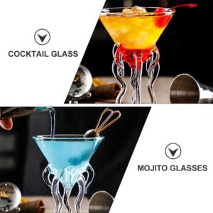 Cabilock Cocktail Drinking Cup 2pcs glass mug octopus cocktail glasses martini glasses glass goblet for aperitif bar pub martini highball glasses glasses disposable champagne glasses Glass Cups