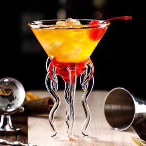 Cabilock Cocktail Drinking Cup 2pcs glass mug octopus cocktail glasses martini glasses glass goblet for aperitif bar pub martini highball glasses glasses disposable champagne glasses Glass Cups