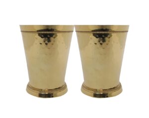 bona fide 2 pieces brass goblet hammered design,premium goblet champagne flutes coupes wine drinking glass,tumbler cups for water juice milk beer ice tea set of 2 pieces brass chalice cup 360 ml each