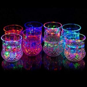 Liquid Activated Multicolor LED Glasses ~ Fun Light Up Drinking Tumblers - 6 oz. - Set of 8