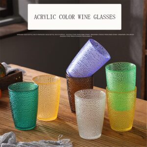 EILRAMIR Acrylic Drinking Highball Glasses Colorful Beer Cup Plastic Rocks Glasses Ideal for Bar, Kitchen, Cocktail, Juice Beverages, Water Unbreakable Set of 2(9.5oz) (Clear,9.5oz)