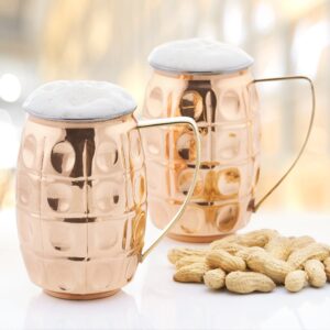 Old Dutch 2 Piece Solid/Stainless Steel Grenada Moscow Mule Mug 2-Ply Set, 24 oz, Copper