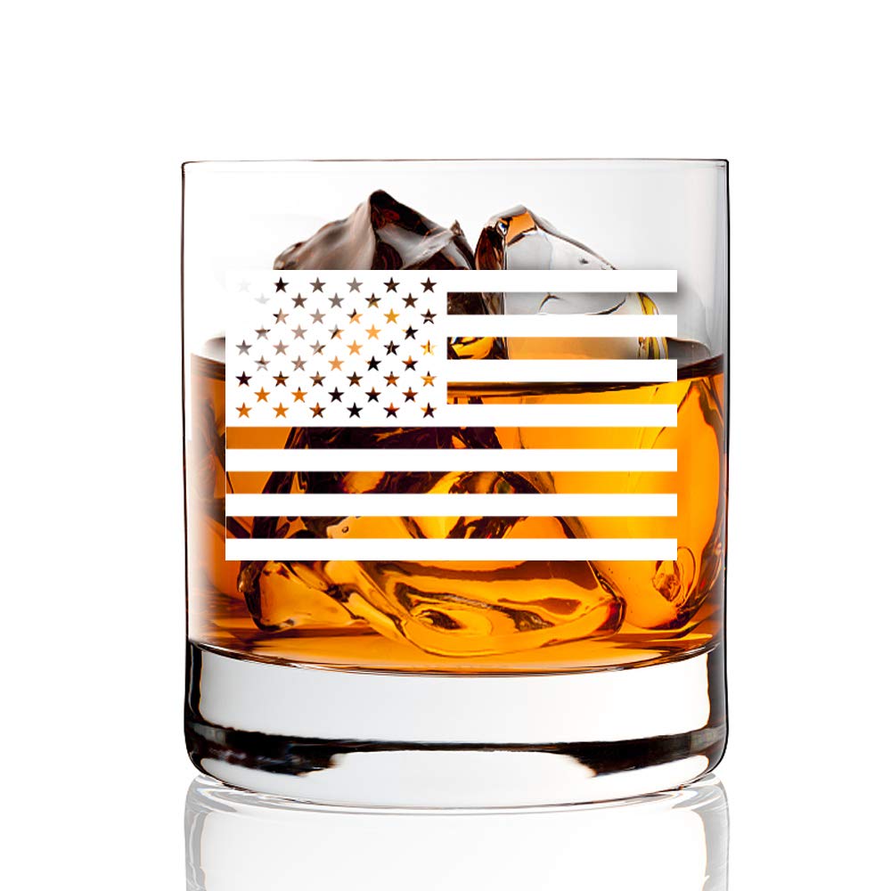 AGMdesign, Funny American Flag Whiskey Glasses, atriotism Glass gift for Whiskey lover, Veterans, Dad, Old Glory, Veterans Day, Father’s Day, 4th of July, Retirement Gifts For Men and Women