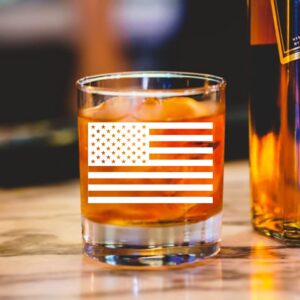 AGMdesign, Funny American Flag Whiskey Glasses, atriotism Glass gift for Whiskey lover, Veterans, Dad, Old Glory, Veterans Day, Father’s Day, 4th of July, Retirement Gifts For Men and Women