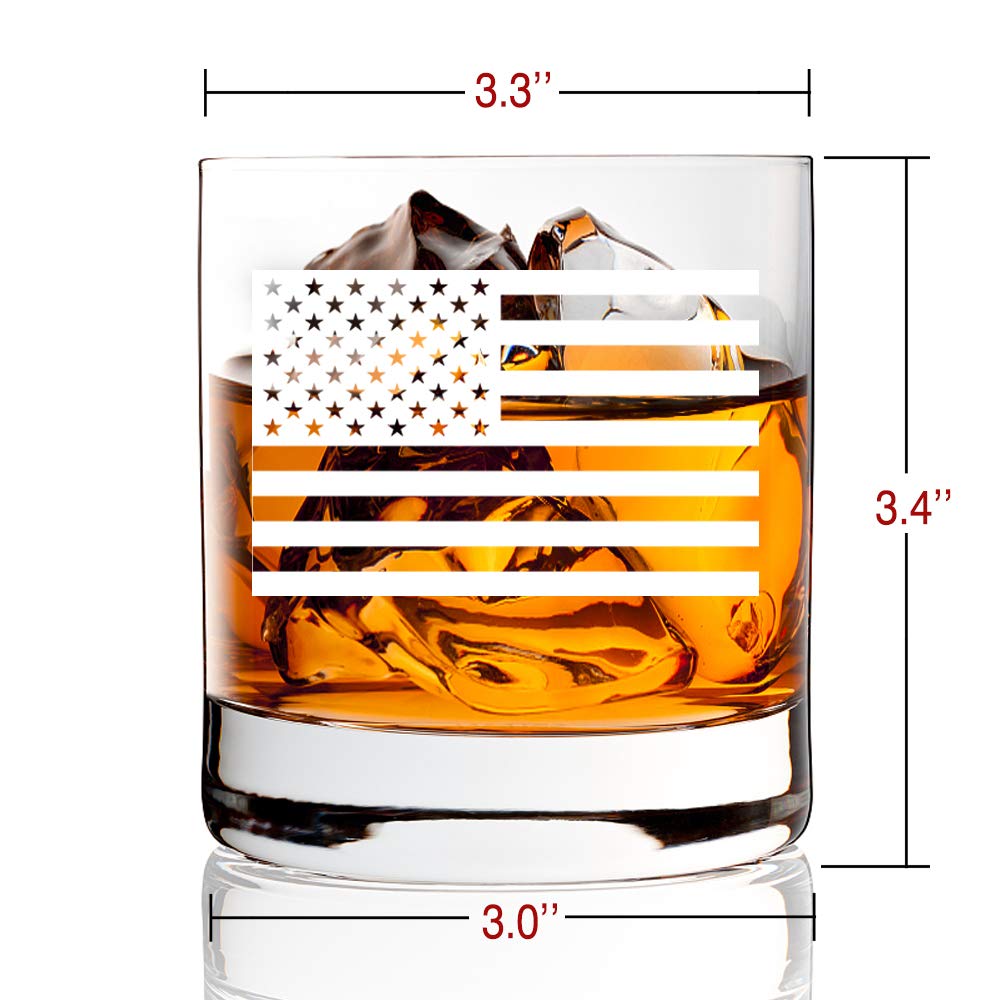 AGMdesign, Funny American Flag Whiskey Glasses, atriotism Glass gift for Whiskey lover, Veterans, Dad, Old Glory, Veterans Day, Father’s Day, 4th of July, Retirement Gifts For Men and Women