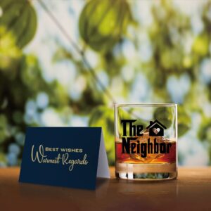 TOUNER The Neighbor Whiskey Glasses, Housewarming Gift For Men Women, Unique Gifts For Neighbor, Funny First Time Home Owner Gift Ideas, Neighbor Gift, Funny Gift For New Home Owners