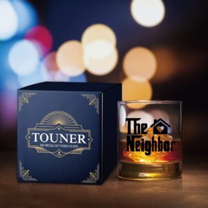 TOUNER The Neighbor Whiskey Glasses, Housewarming Gift For Men Women, Unique Gifts For Neighbor, Funny First Time Home Owner Gift Ideas, Neighbor Gift, Funny Gift For New Home Owners