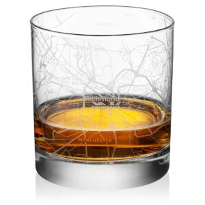 rocks whiskey old fashioned 11oz glass urban city map richmond virginia