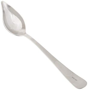 mercer culinary 18-8 stainless steel petite saucier spoon with spout, .4 oz, silver