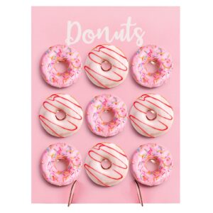 trusber donut wall display stand reusable donut holder wood donut board for baby shower, birthday party, wedding