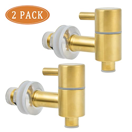 Akamino Spigot for Beverage Dispenser, Stainless Steel Lever Pour Spout Water Dispenser Replacement Faucet for Berkey and Other Gravity Filter Systems,Gold