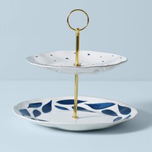 Lenox Blue Bay 2-Tiered Server, 3.05 LB