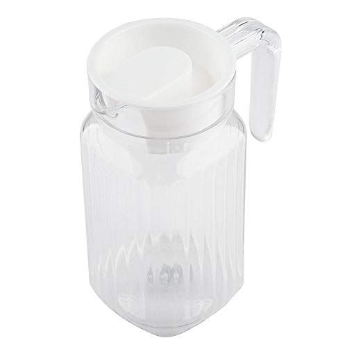 Fdit Acrylic Transparent Juice Bottle Striped Water Ice Cold Juice Jug with Lid great for Homemade Juice & Cold Tea or for Milk Bottles Reusable Drinking Bottles(500ML)