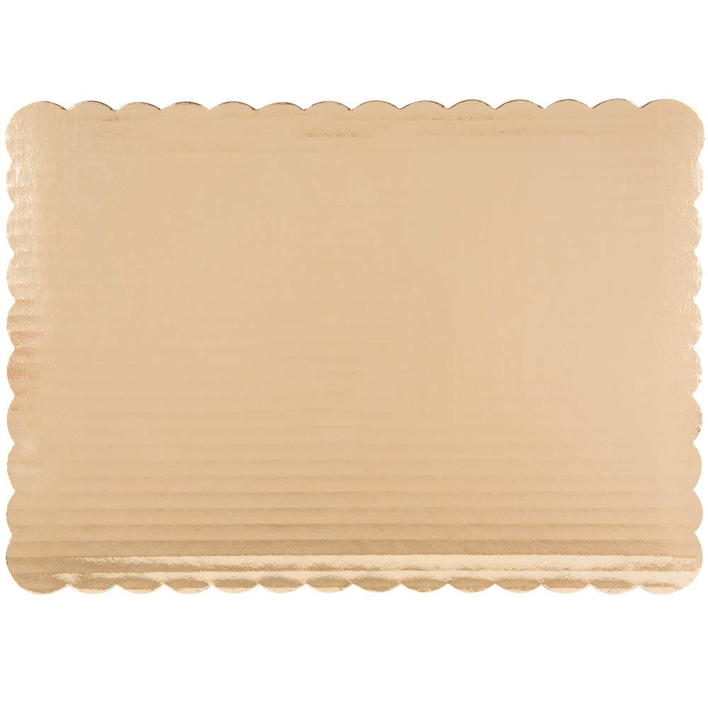 1/4 Sheet Gold Scalloped Cake Board 25pcs