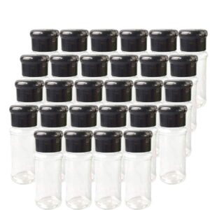 set of 28 pcs empty plastic spice bottles for storing barbecue seasoning salt pepper,shaker bottles for glitters,2.5 fluid ounces/75 ml (black)