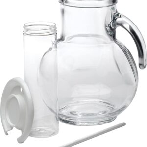 Bormioli Rocco Kufra Glass Pitcher with Ice Container and Lid, 72 3/4 oz