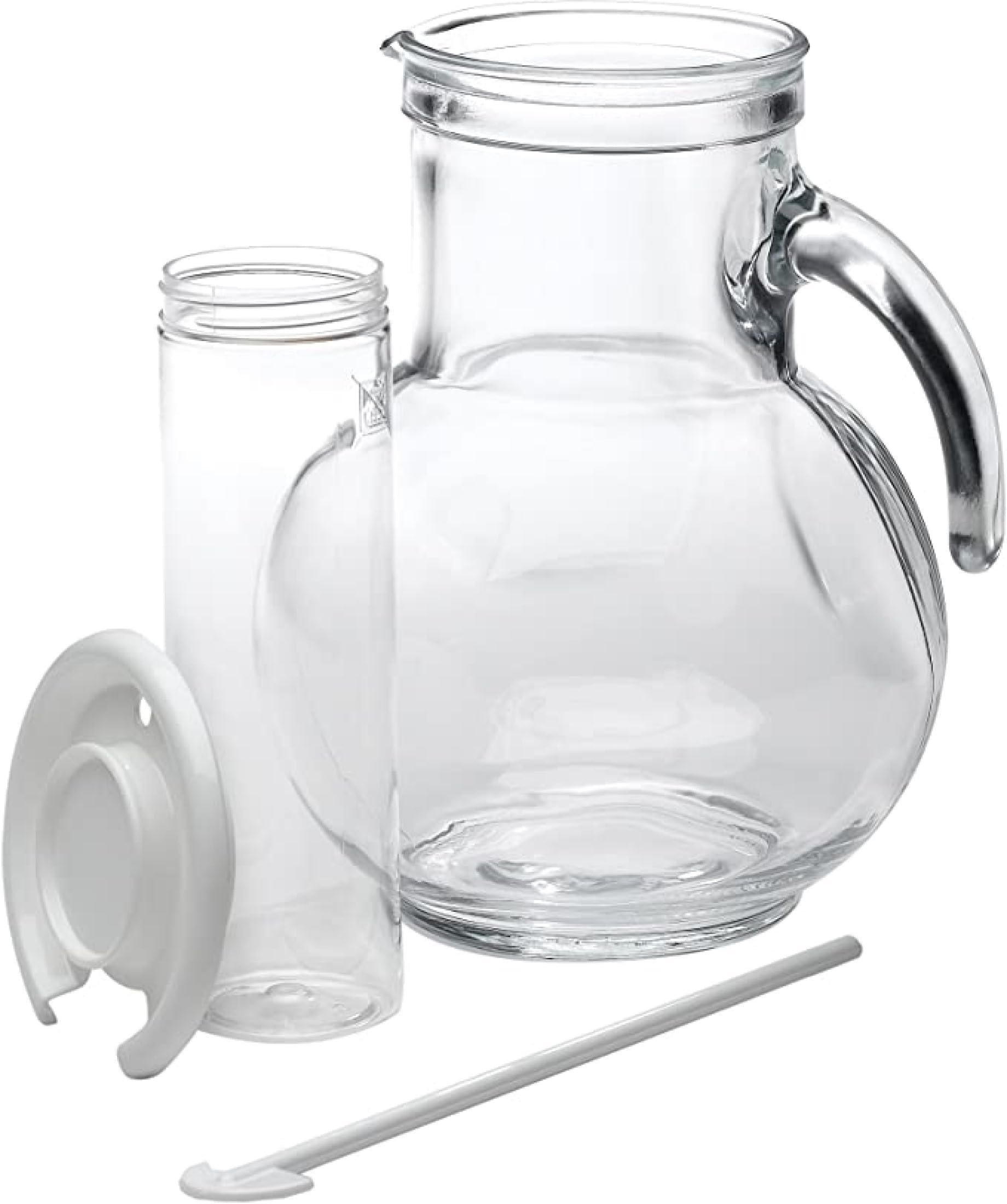 Bormioli Rocco Kufra Glass Pitcher with Ice Container and Lid, 72 3/4 oz