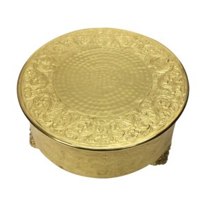 GiftBay Gold Wedding Cake Stand Round 14", Aluminum Metal