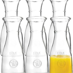 Kitchen Lux Carafe Pitcher Glass Set - Glass Water Pitcher & Water Carafe - Love Elegant Wine Decanter & Mimosa Bar Set - Easy Grip Neck & Wide Mouth for Pouring