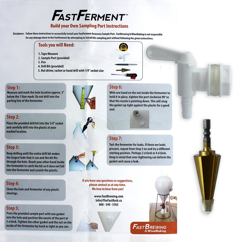 Fastferment Sampling Port Kit - Includes Spigot & Drill Bit