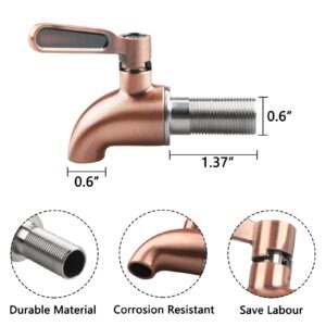 Stainless Steel Replacement Spigot Polished Finished for Beverage Dispenser Carafe Rose Gold by MUGLIO