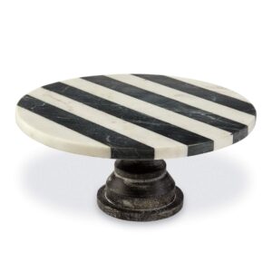 black and white marble cake pedestal