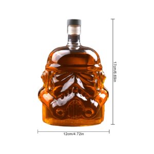 BestAlice Transparent Creative Whisky Decanter, 750ml Whiskey Decanter set with 2 Glasses, Whisky Carafe Clear Glass Flask Carefe Personalized Decanter Gifts for Bourbon Scotch Whisky Cognac or Wine