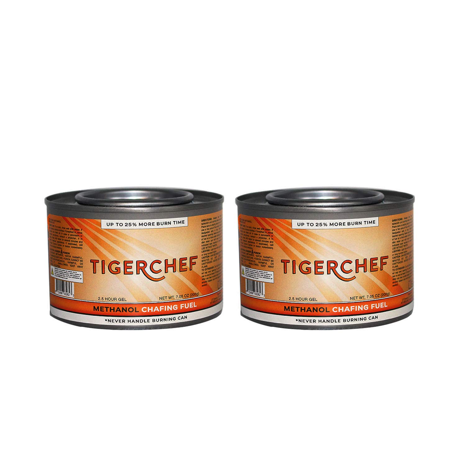 Tiger Chef Gel Fuel – 7 oz Can 2 Hour – Entertainment Cooking Fuel Cans for Birthday Parties (2)