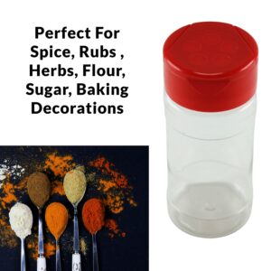 Skyway Supreme 4 OZ Clear Plastic Seasoning Containers Spice Bottles Jars - Set of 10 - Flap Cap with Sifter Spice Shaker - Durable Refillable - BPA Free