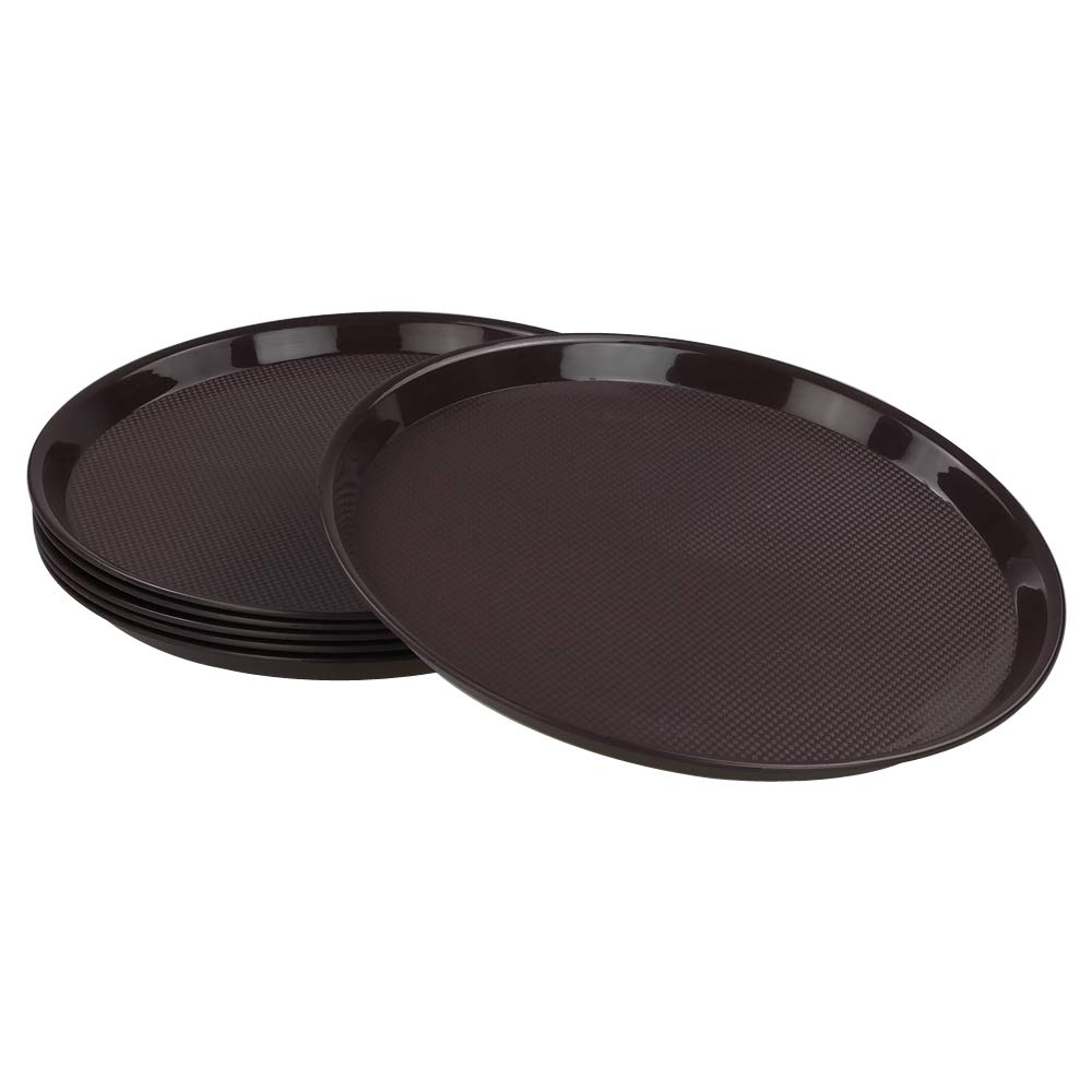 Doryh Plastic Round Serving Tray, 6 Packs