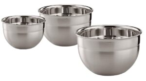 rosle 3 piece stainless steel mixing/prep bowl set, (1.7qt, 3.3qt, 5.7qt)