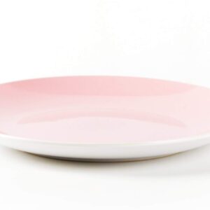 HomeVss, Stoneware Coupe Shape 16pc Dinnerware Set, Outside White + Inside Pink