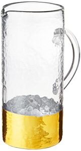 mud pie gold hammered glass pitcher, 51 oz